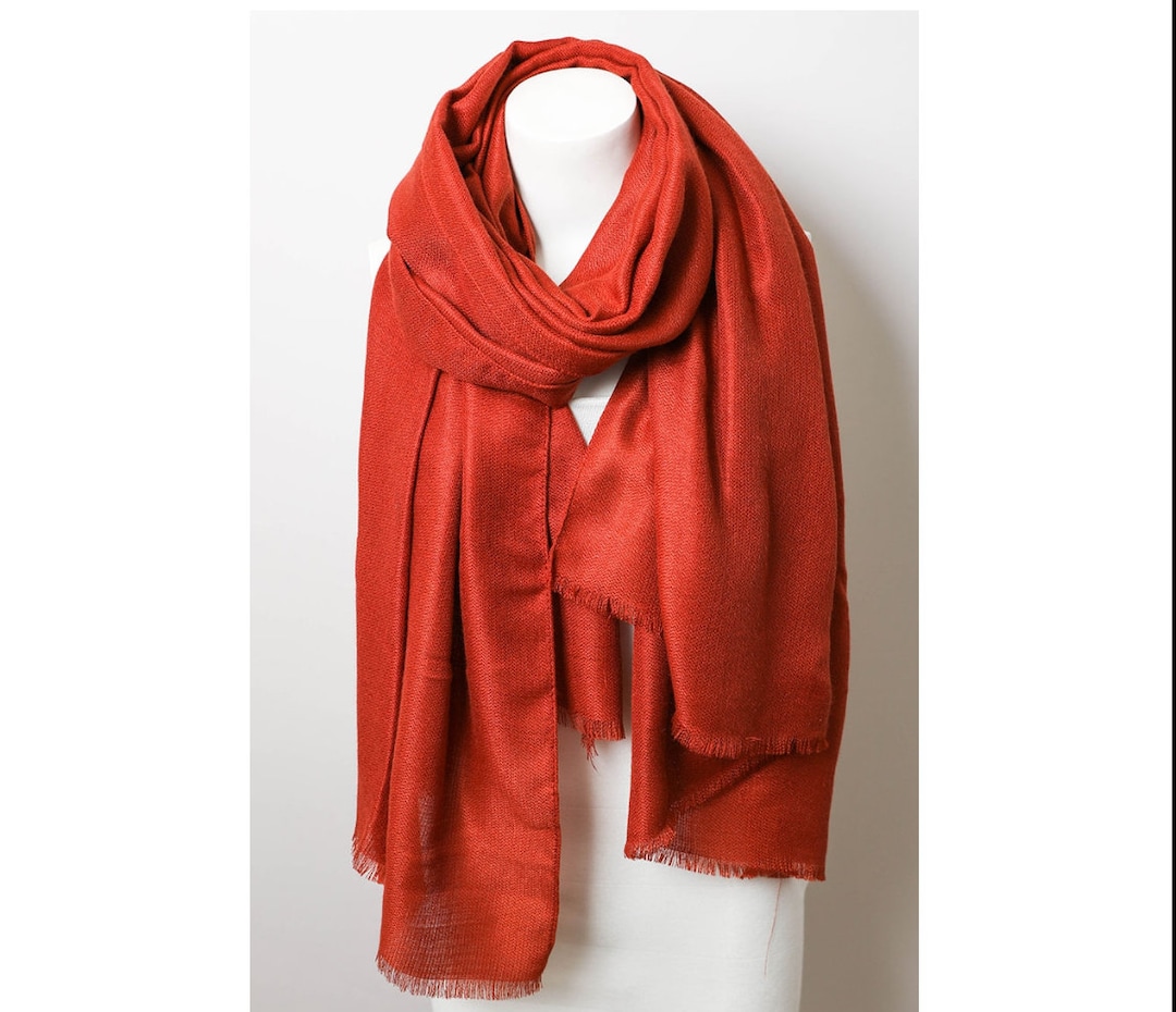 Scarf Large Rust Orange Shawl Wrap Lightweight Ombre Scarves for Spring ...