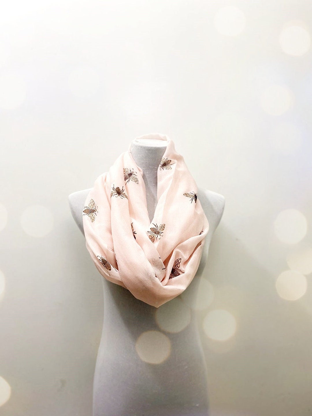 Honey Bee Scarf Bee Print Infinity Scarves Mint Green Scarf - Etsy