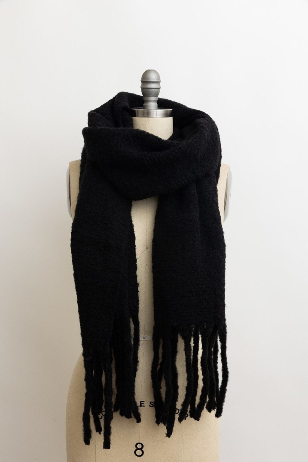 Cozy Black Boho Winter Scarf for Women Cozy Blanket Scarves for Fall ...