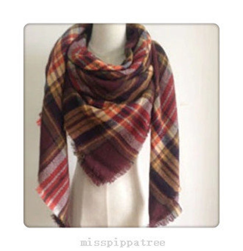 Red Green PLAID BLANKET SCARF - Etsy