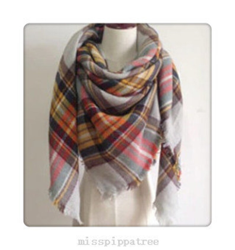 Red Green PLAID BLANKET SCARF - Etsy