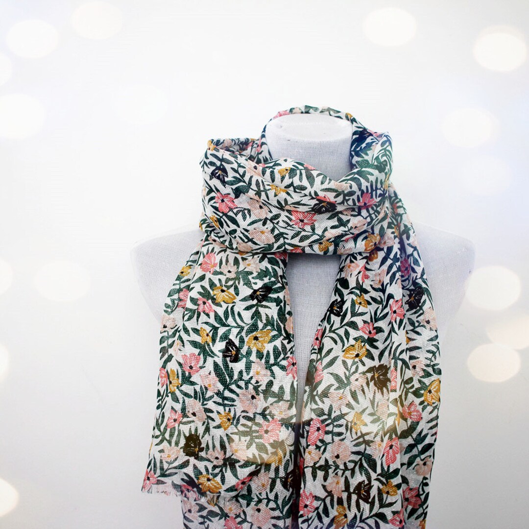 Little Flower Scarf for Women Lightweight Floral Flower Scarves for ...
