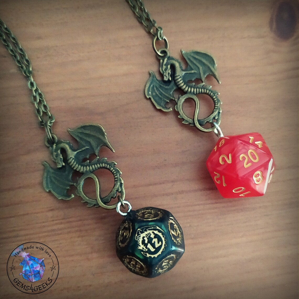 Dragon D20 Dnd Dice Pendant Fantasy Geek Necklace Jewelry Gift - Etsy