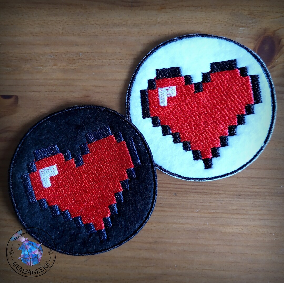Video Game Pixel Art Heart Patch SEW ON Valentines Day Video Pixel ...