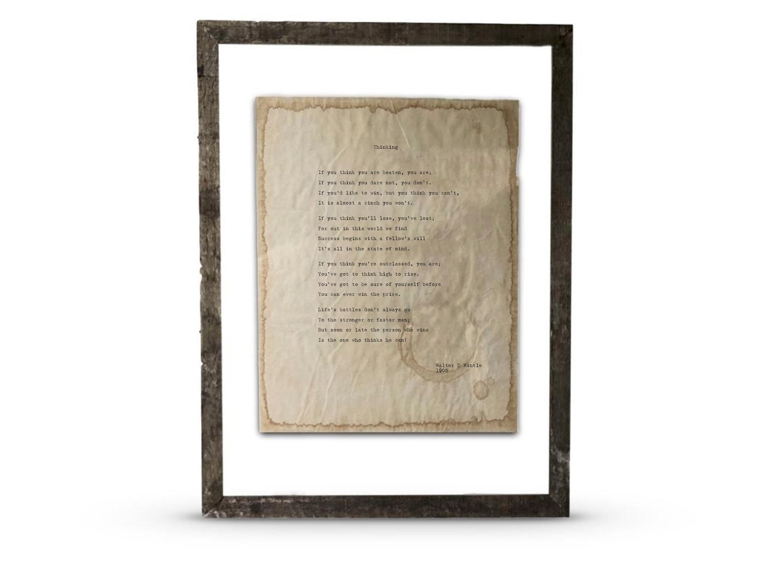 Thinking Poem Print the Man Who Thinks He Can Walter D - Etsy