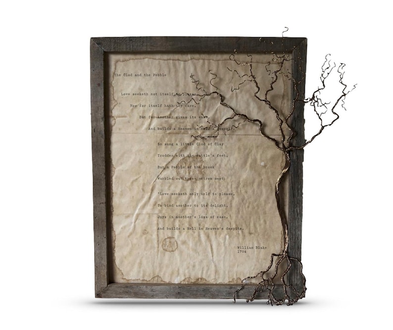 The Clod and the Pebble Poem Print | William Blake | Wall Art | Vintage ...