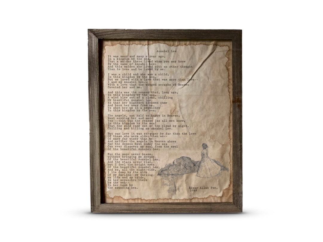Annabel Lee Illustrated Poem Print | Edgar Allan Poe | Wall Art ...