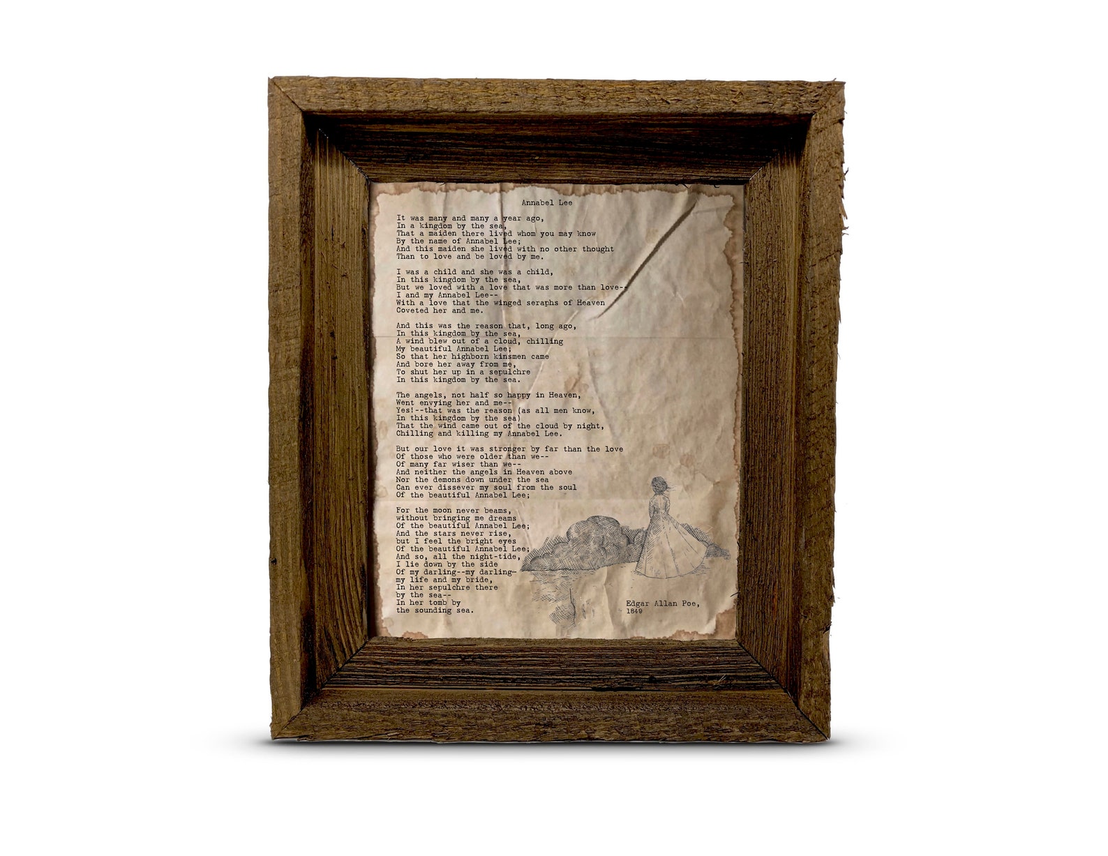 Annabel Lee Illustrated Poem Print | Edgar Allan Poe | Wall Art ...