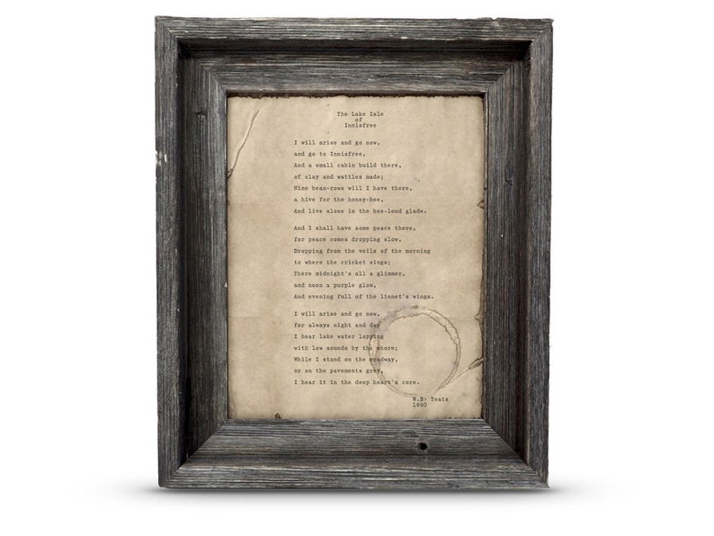 The Lake Isle of Innisfree Poem Print W. B. Yeats Wall Art - Etsy