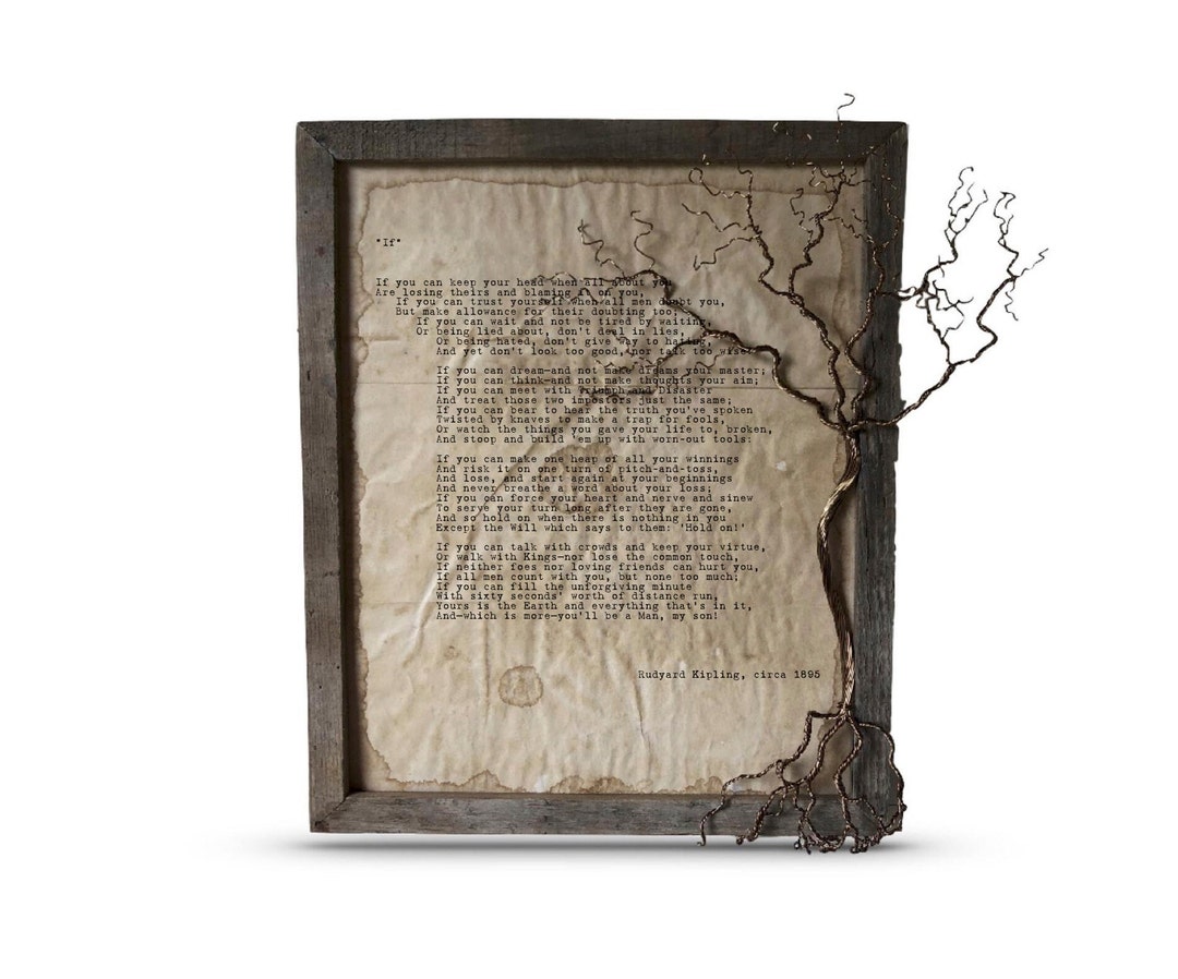 If by Rudyard Kipling | Handmade Typewriter Style Distressed Poem Print ...