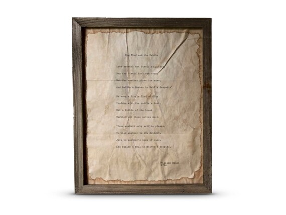 The Clod and the Pebble Poem Print William Blake Wall Art | Etsy