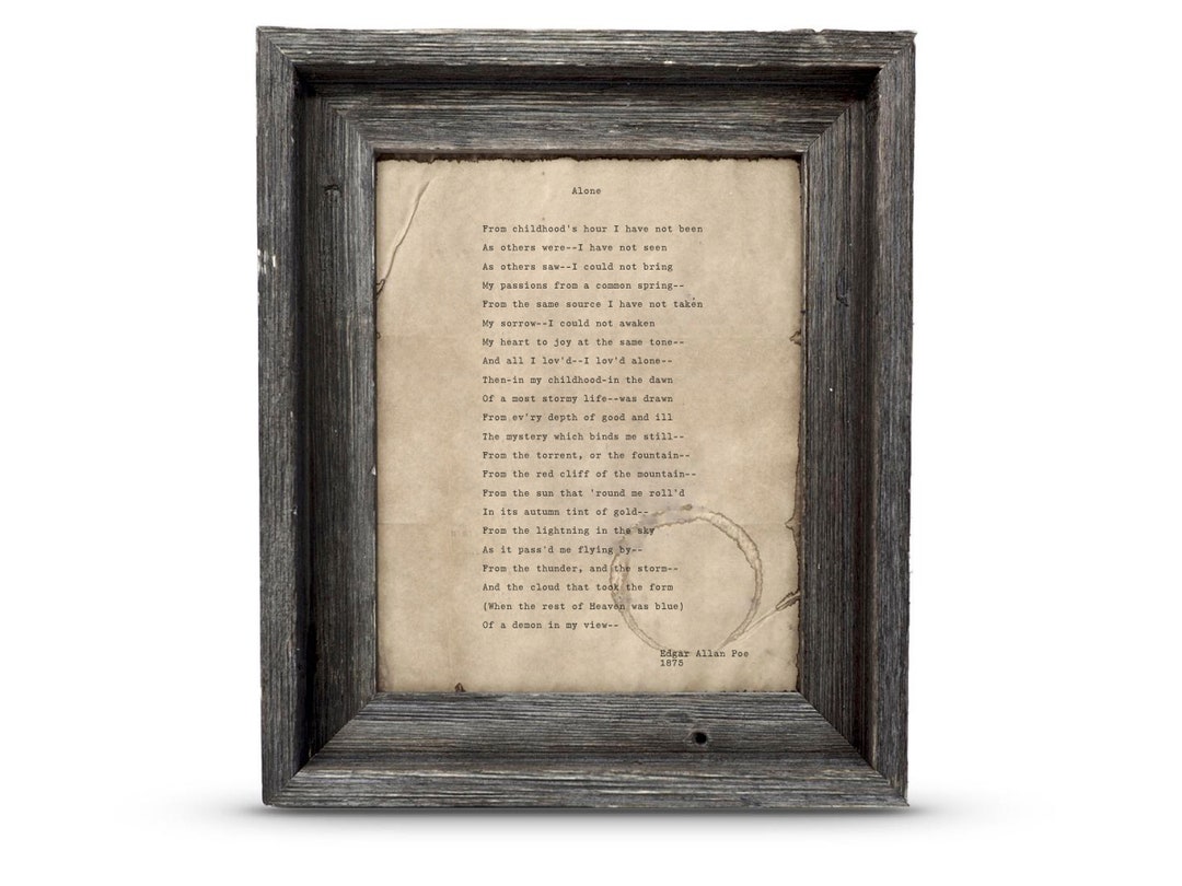Alone Poem Print | Edgar Allan Poe | Wall Art | Vintage Typewriter ...