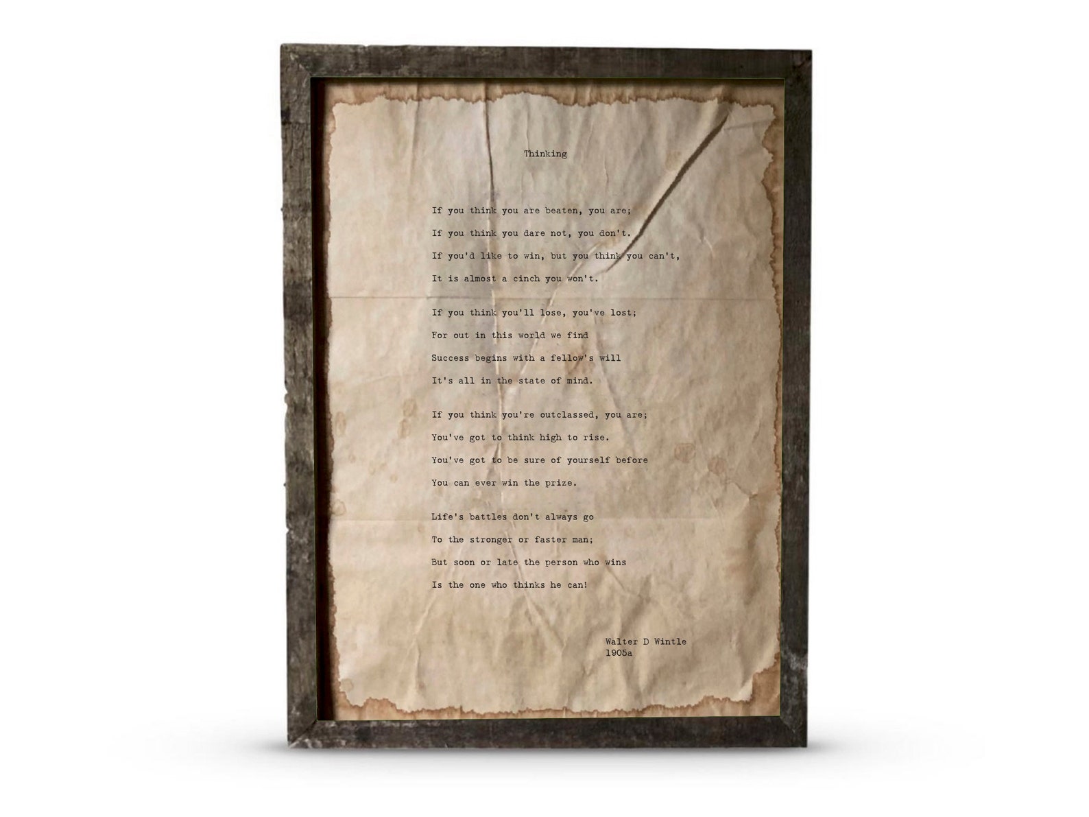 Thinking Poem Print the Man Who Thinks He Can Walter D - Etsy