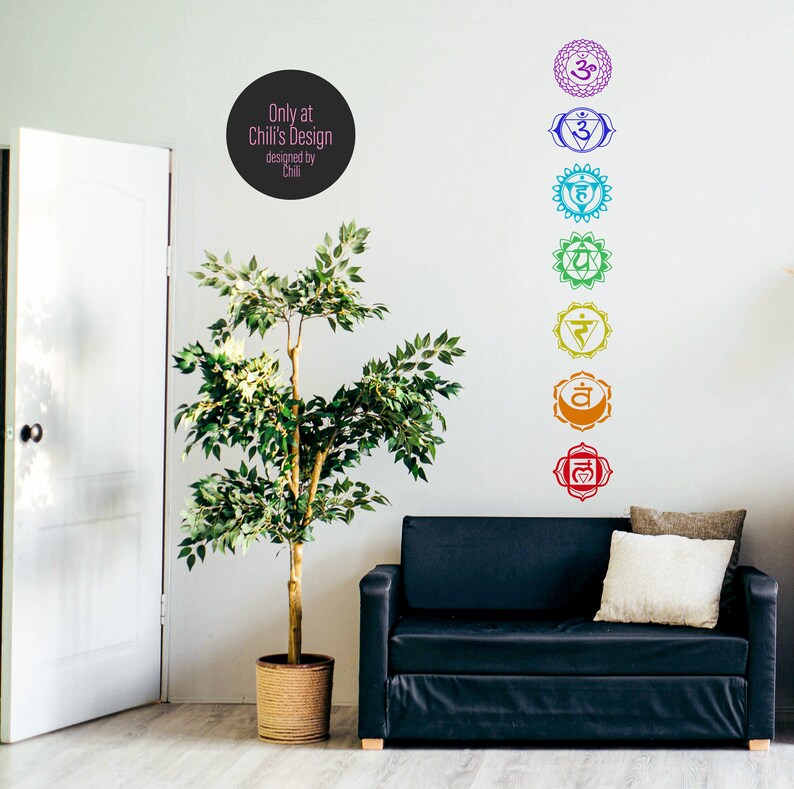 CHAKRA WALL STICKER - Spiritual Yoga Decal - Chakra Wall Decal ...