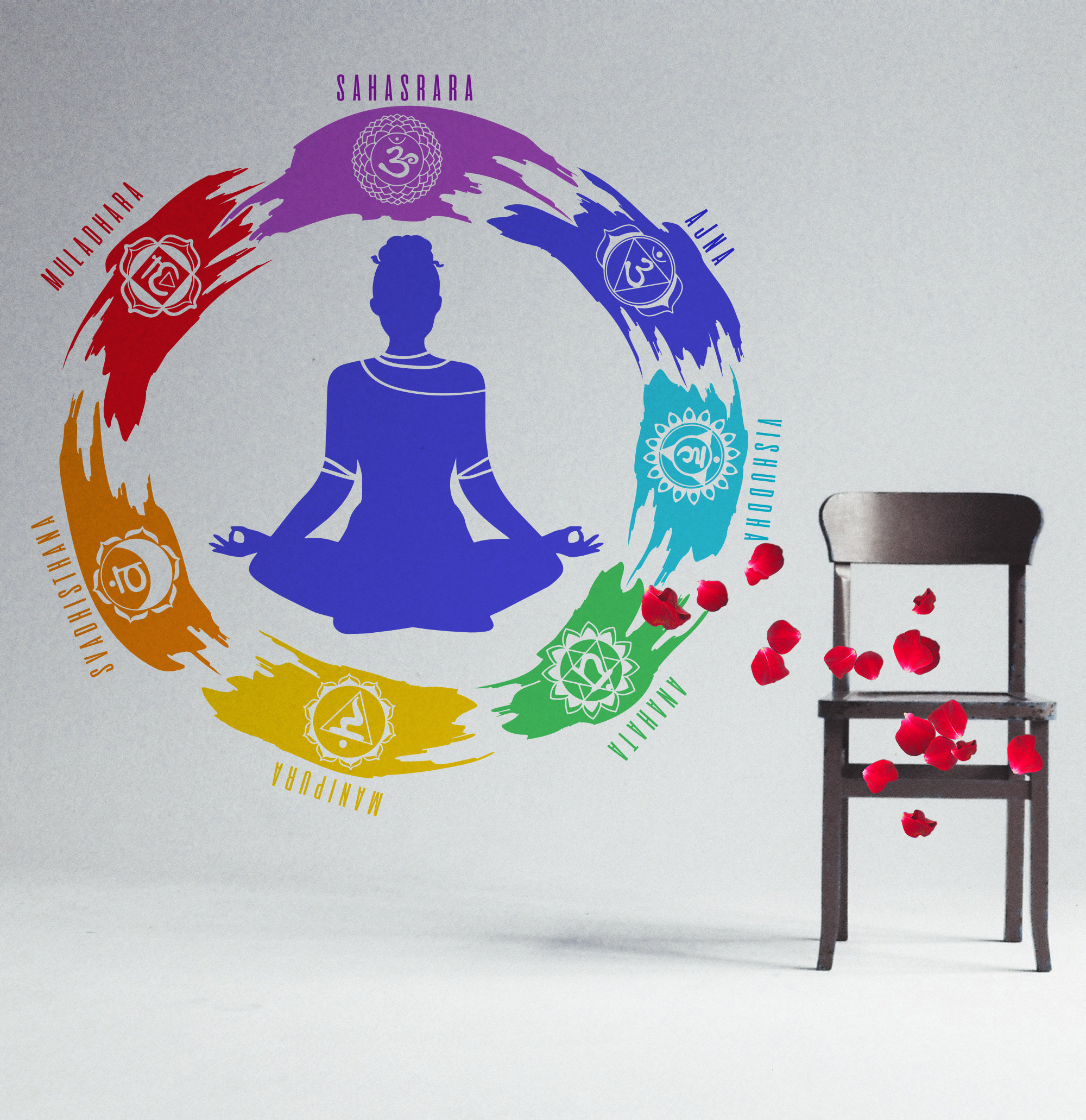CHAKRA, Spiritual WALL DECAL for Meditation or Yoga. Customized Your ...