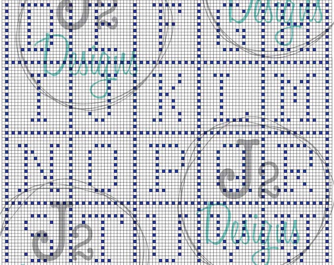 Bobble Stitch Alphabet Blanket Chart. Bobble Stitch Alphabet Squares ...