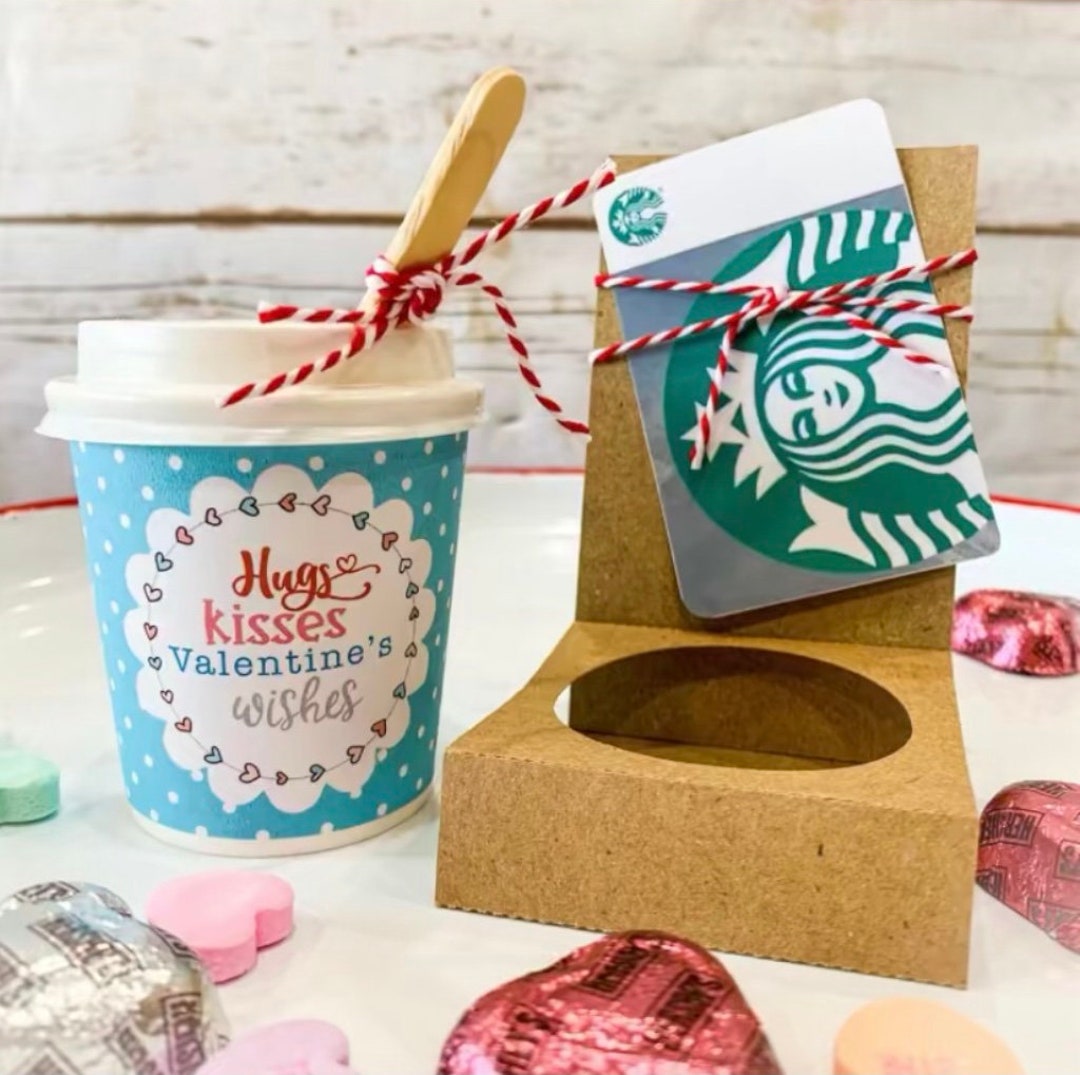 Valentine Mini Coffee Cup & Holder Printable File-hugs and Kisses - Etsy