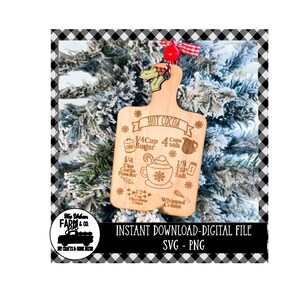Farmhouse Recipe Cutting Board Ornament SVG Laser Cutting File - Etsy
