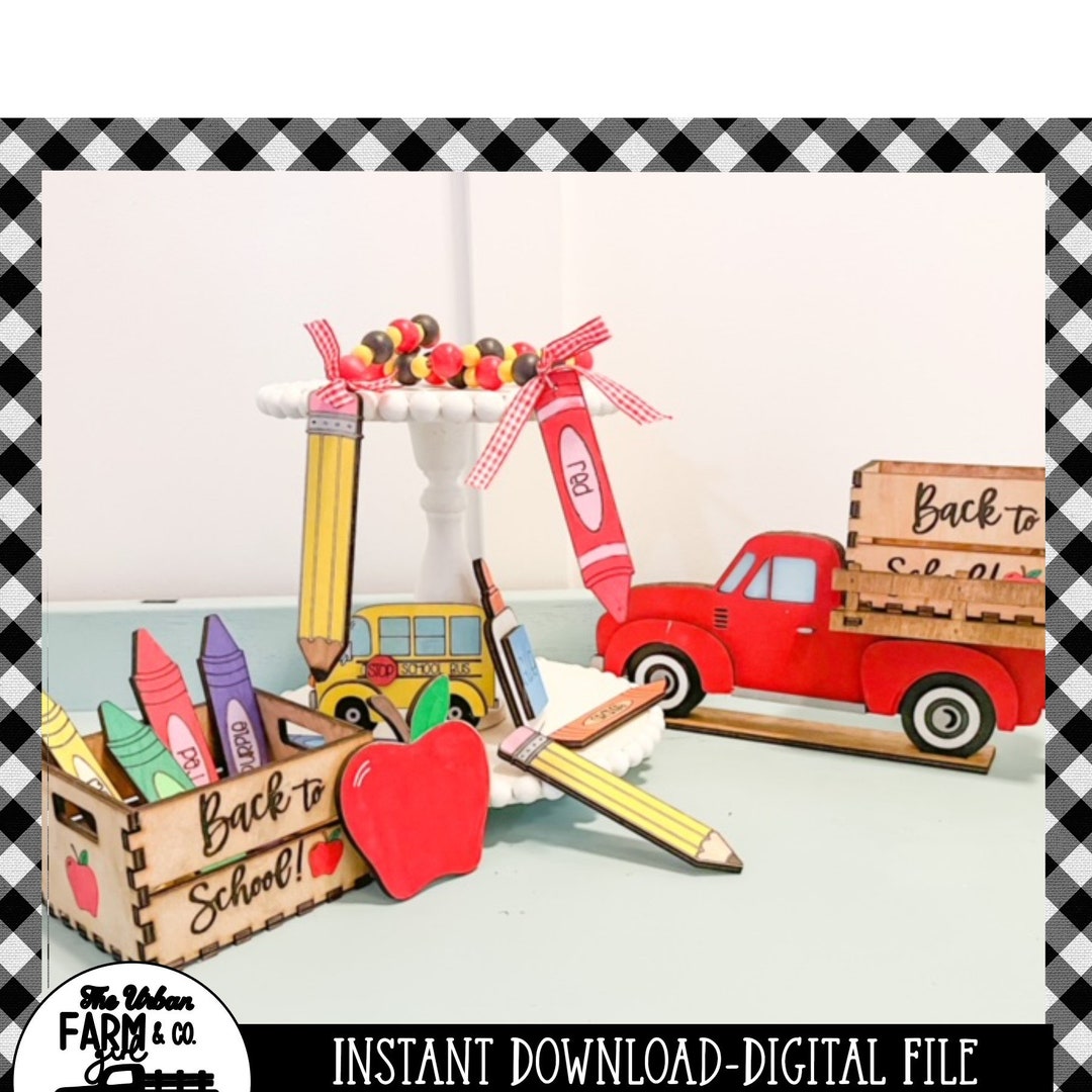 Back to School Crate Glowforge Laser Cut File Autumn - Etsy