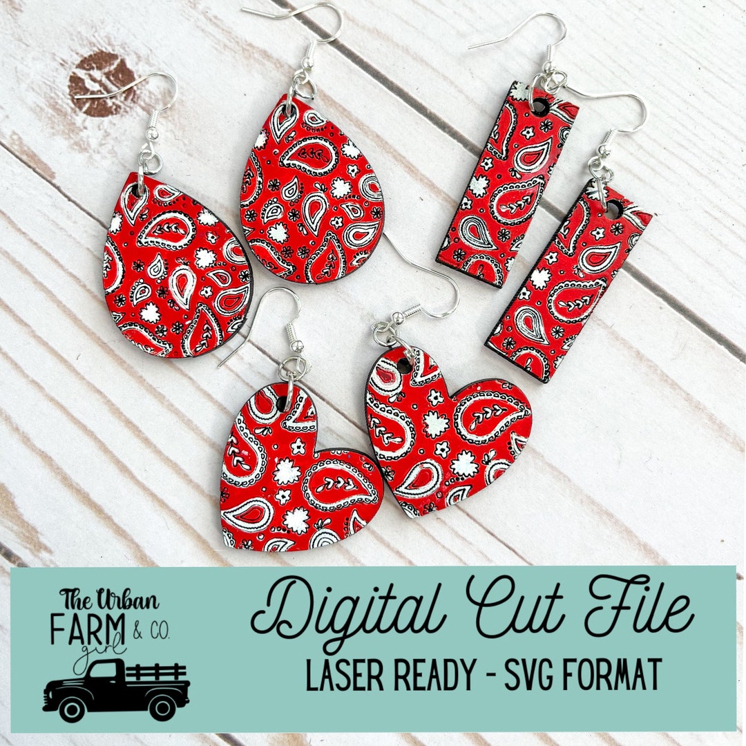 Bandana Earring SVG File - Etsy