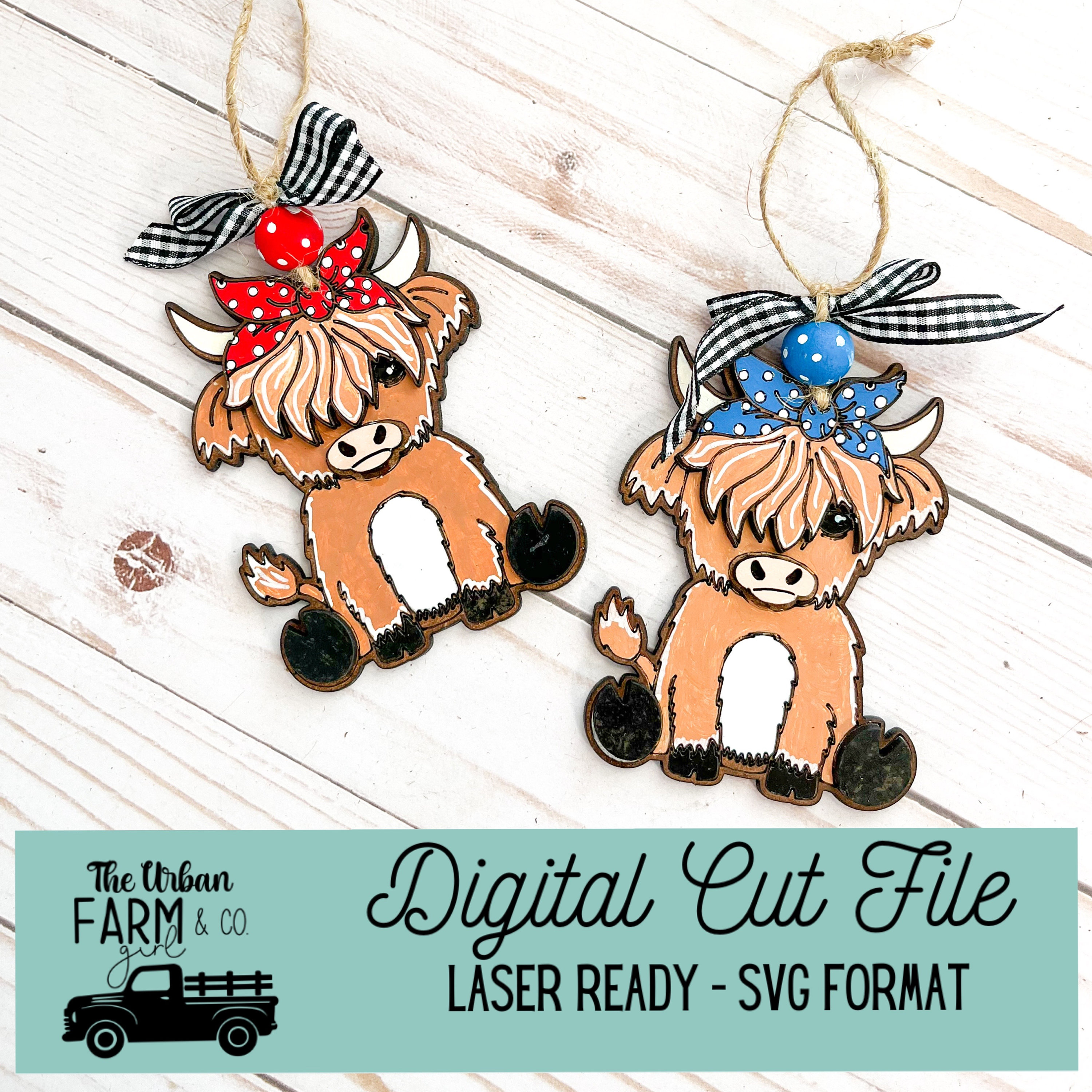 Highland Cow Charm SVG File - Etsy