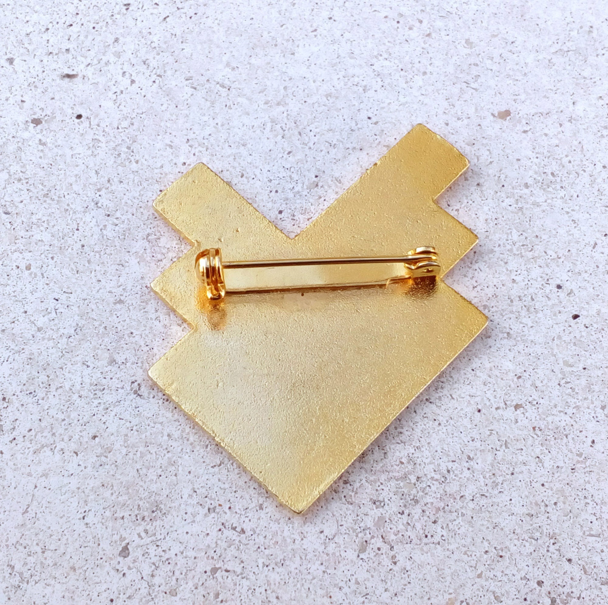 Vintage Geometric Chevron Pin Gold Tone Pink and Blue Enamel Pin ...