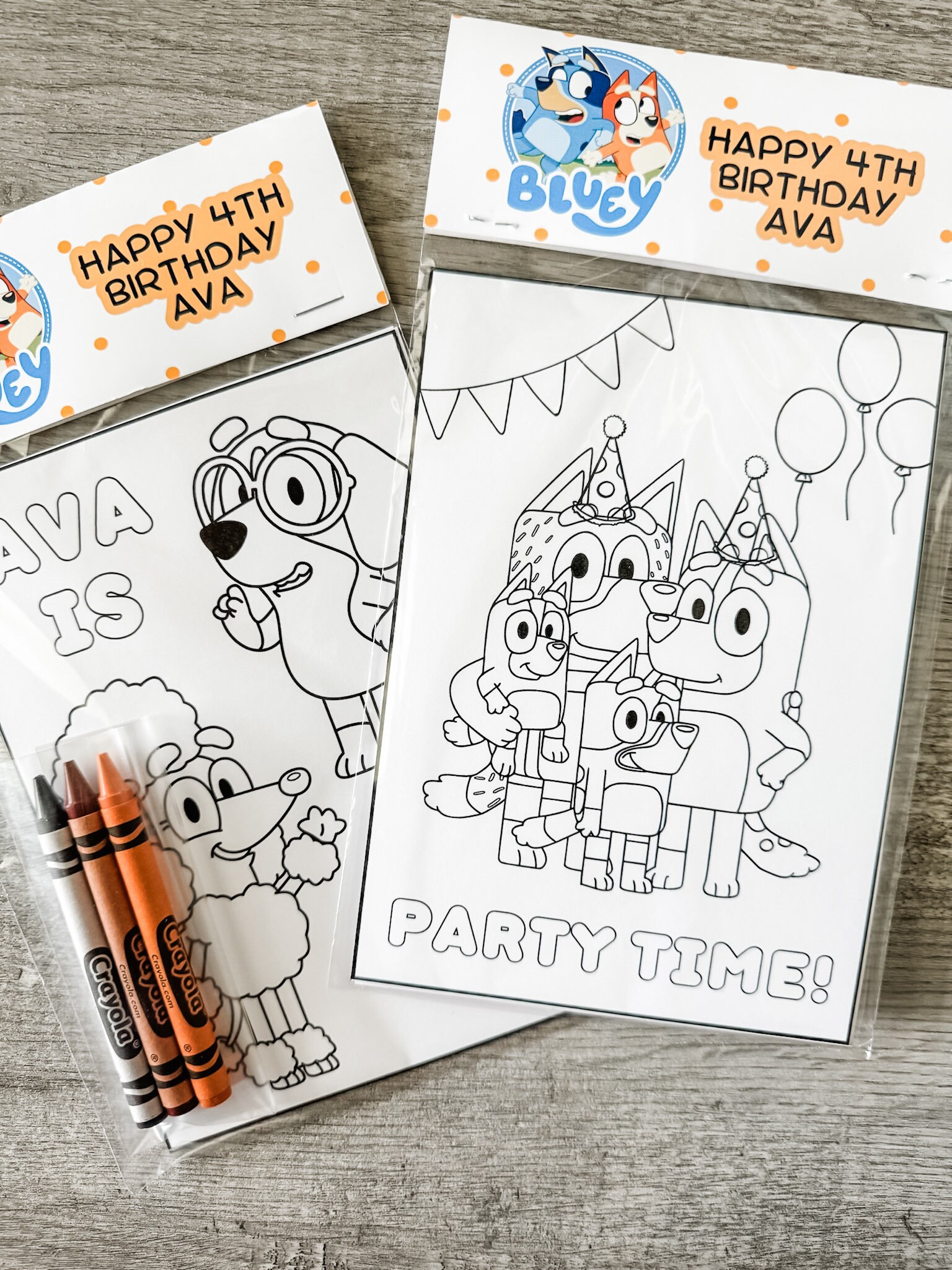 Bluey Coloring Sheets & Crayons, Bluey Party Favor Packs, Bluey Party ...