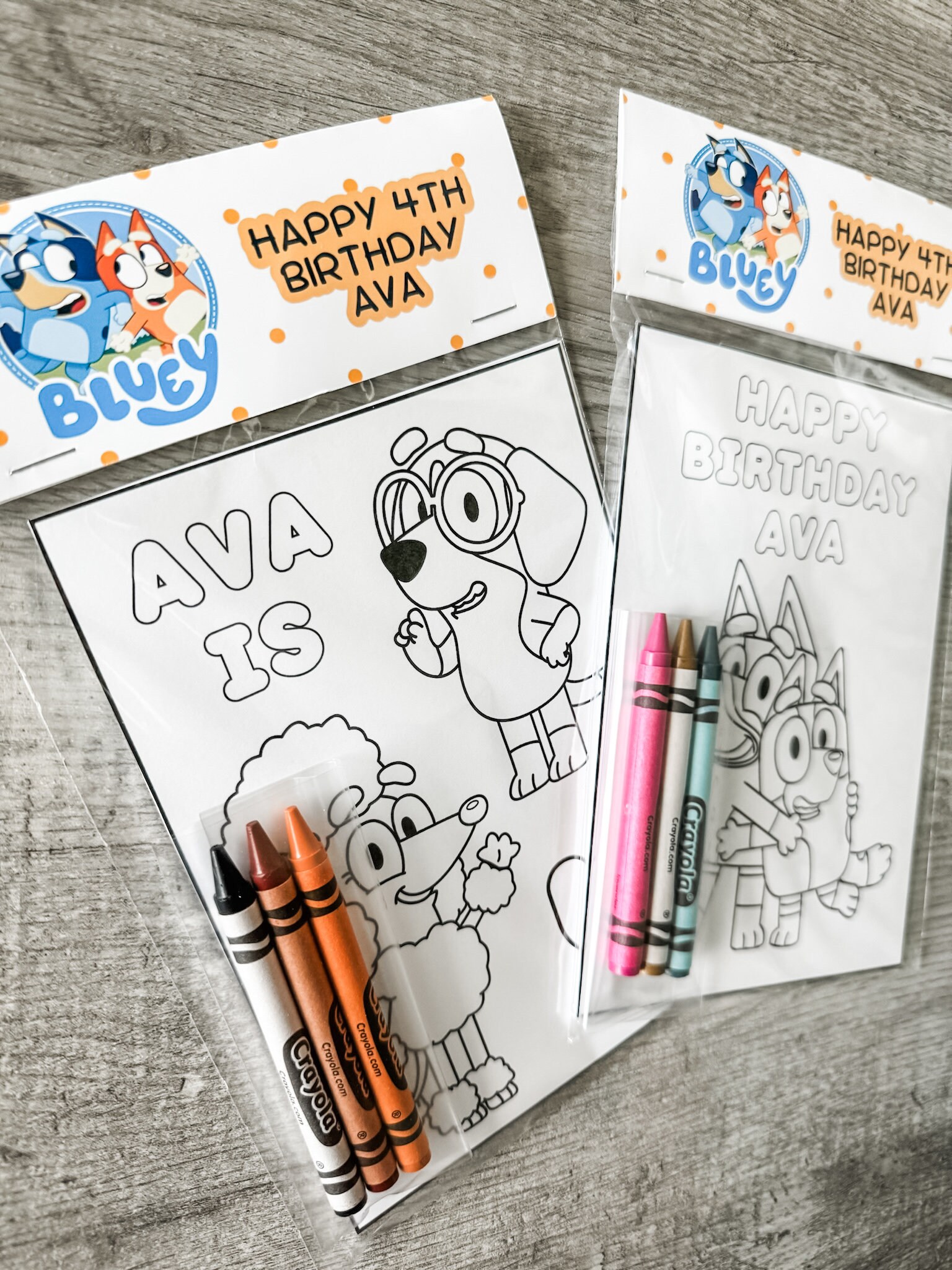 Bluey Coloring Sheets & Crayons, Bluey Party Favor Packs, Bluey Party ...
