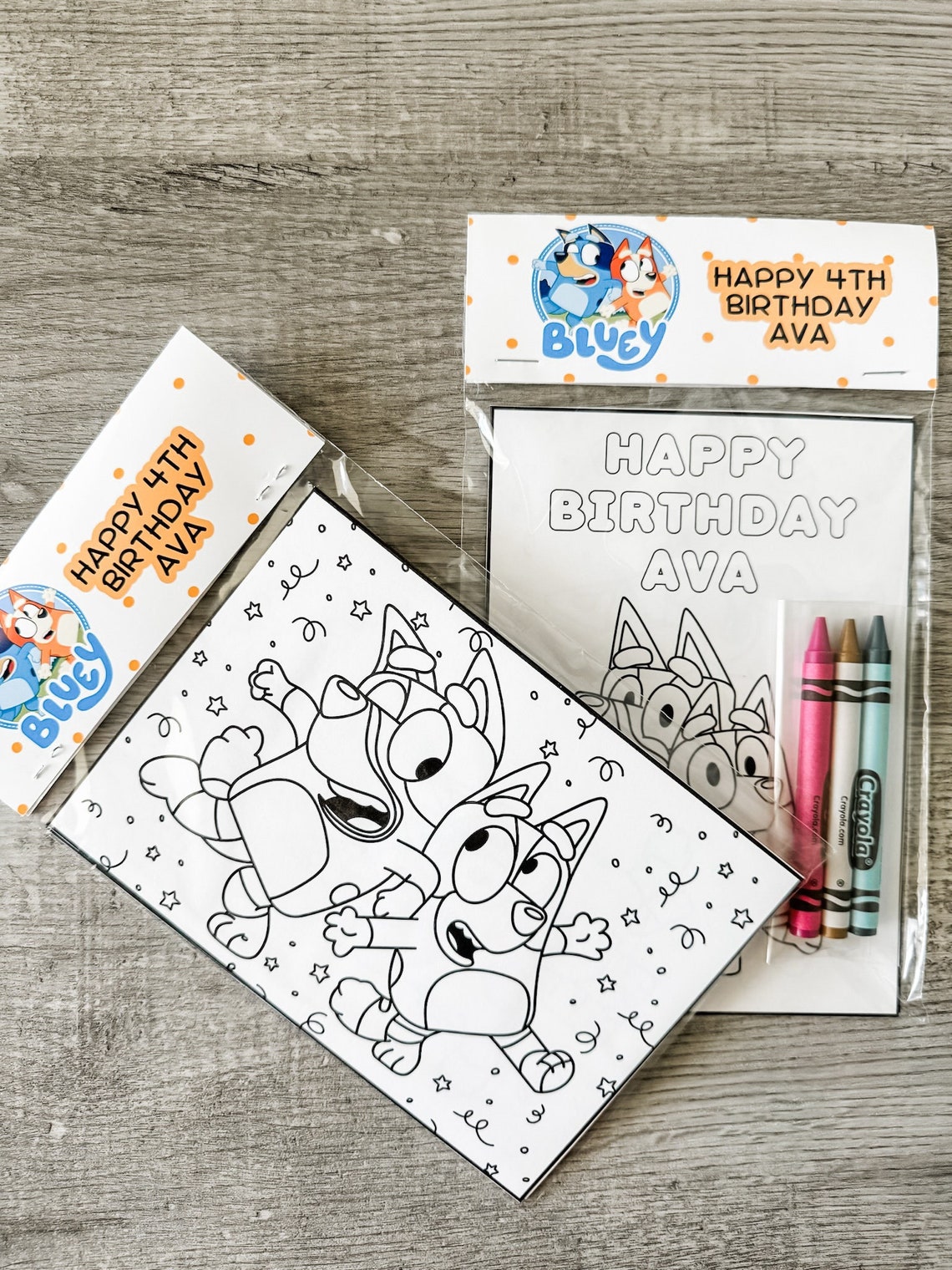Bluey Coloring Sheets & Crayons, Bluey Party Favor Packs, Bluey Party ...