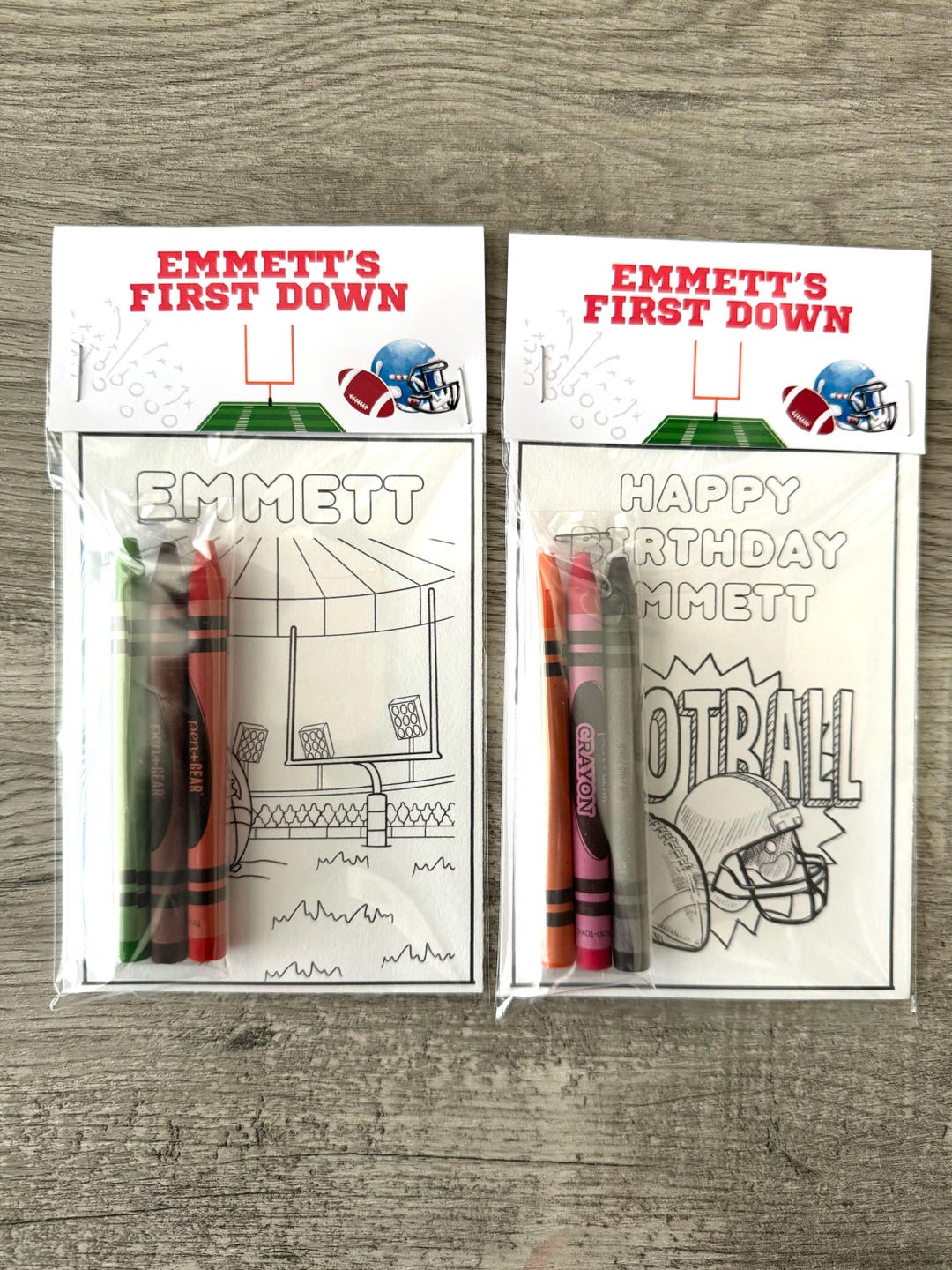 Football Coloring Sheets & Crayons, Football 1st Birthday Party Favor ...