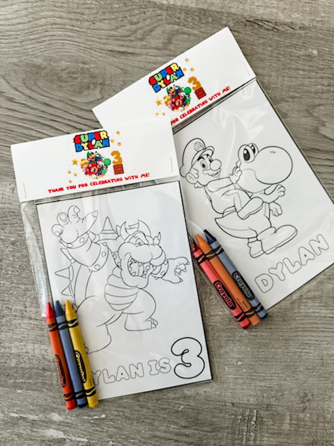 SUPER MARIO Coloring Sheets & Crayons, Super Mario Party Favor Packs ...