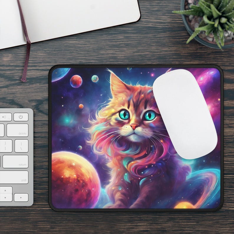 Galaxy Spaced Out Cat Gaming Mouse Pad - Etsy