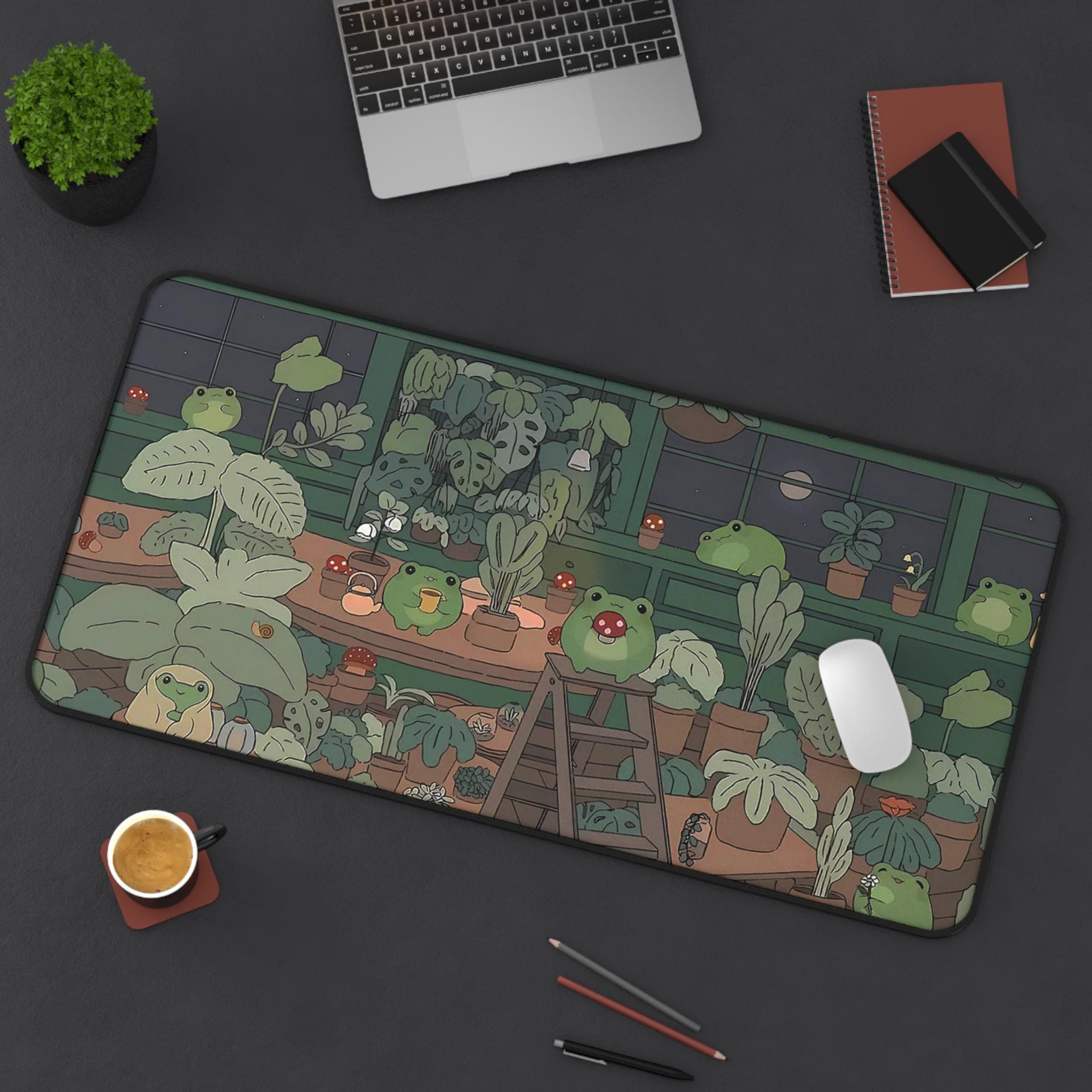 Cute Kawaii Frog Desk Mat TCG Playmat - Gamer Desk Pad - PC Gamer Mat ...