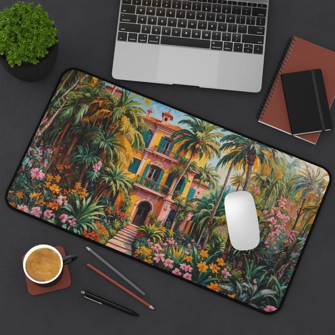 Miami Dream House Desk Mat Aesthetic Playmat Gamer Desk Pad PC Gamer ...