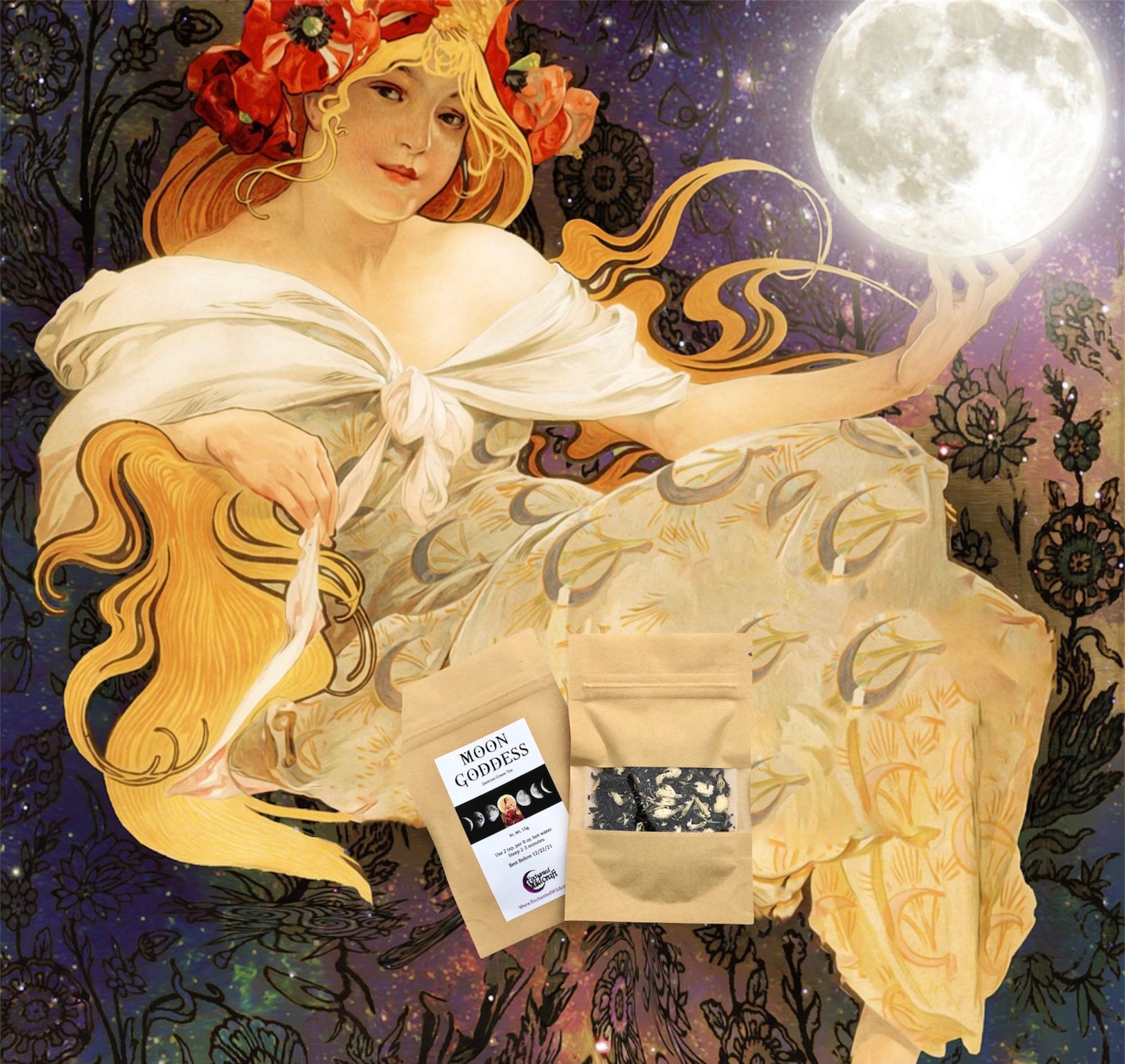 Moon Goddess Jasmine Green Tea Loose Leaf — Forest & Folklore