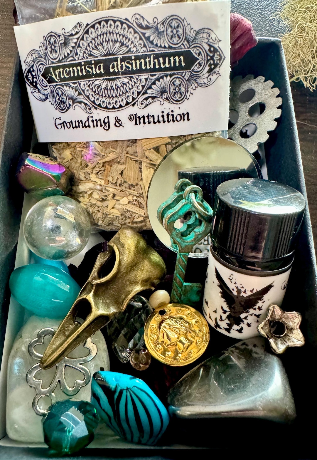 Crowcore, Goblincore, Forest Treasure Box With Real Crystals, Variety ...