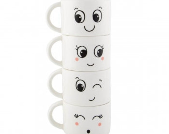 Mugs Set Fun Faces Funny Faces Smiley - Etsy