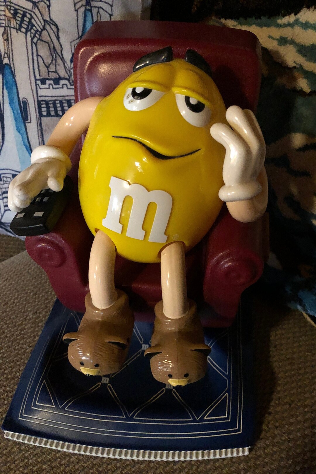 Vintage M&m's Candy Dispenser Yellow Peanut MM Sitting in Recliner ...