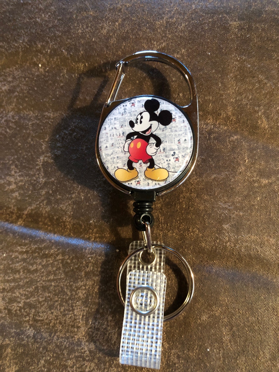 Identification Badge Key Ring Clip With Mickey Mouse’s Picture Sorry No ...