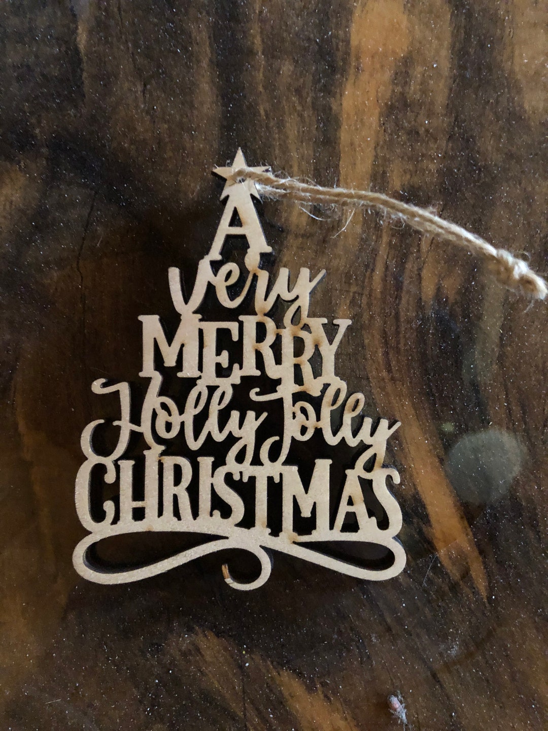 Laser Cut Wooden Scroll Christmas Tree Ornament Set of 3 No ...