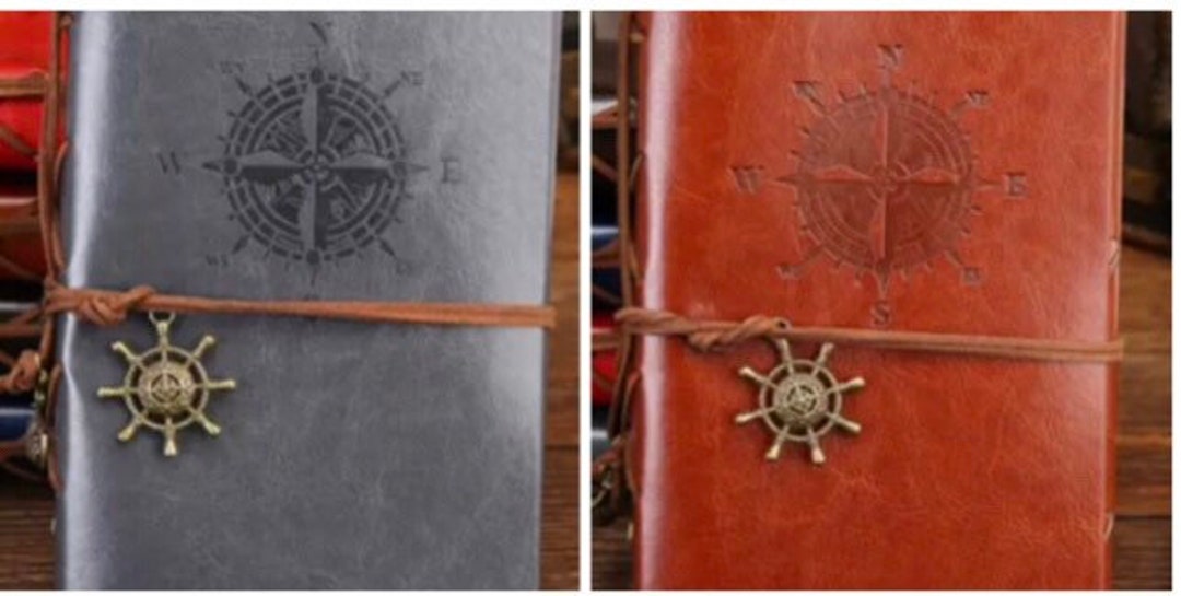 Small Retro Spiral Compass Notebook Diary Notepad Vintage Pirate ...