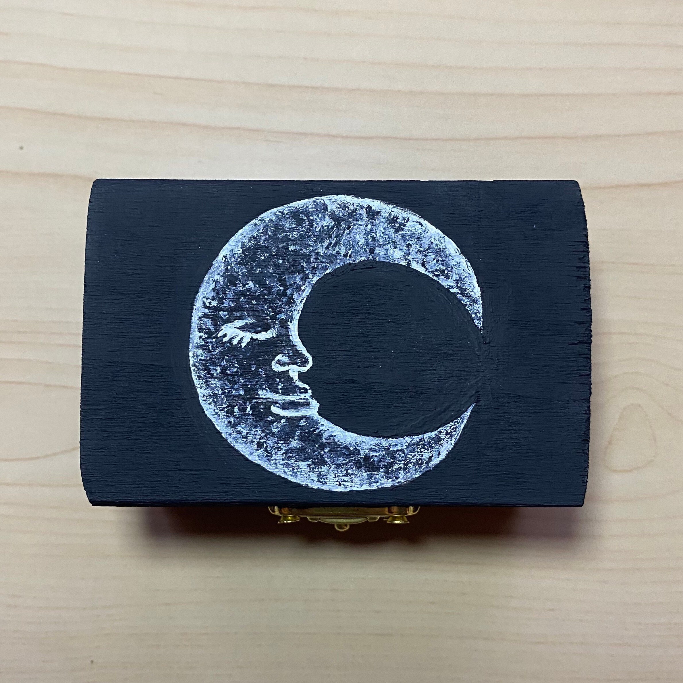 Small Hand Painted Moon Trinket Box - Etsy
