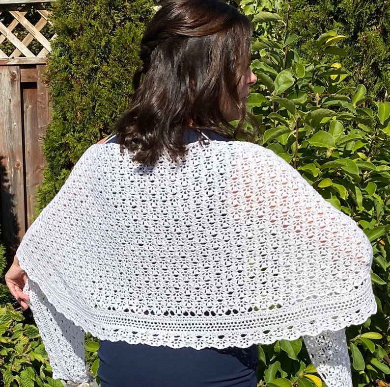 Elegant Lacy Blossom Bridal Shawl Crochet Pattern - Etsy