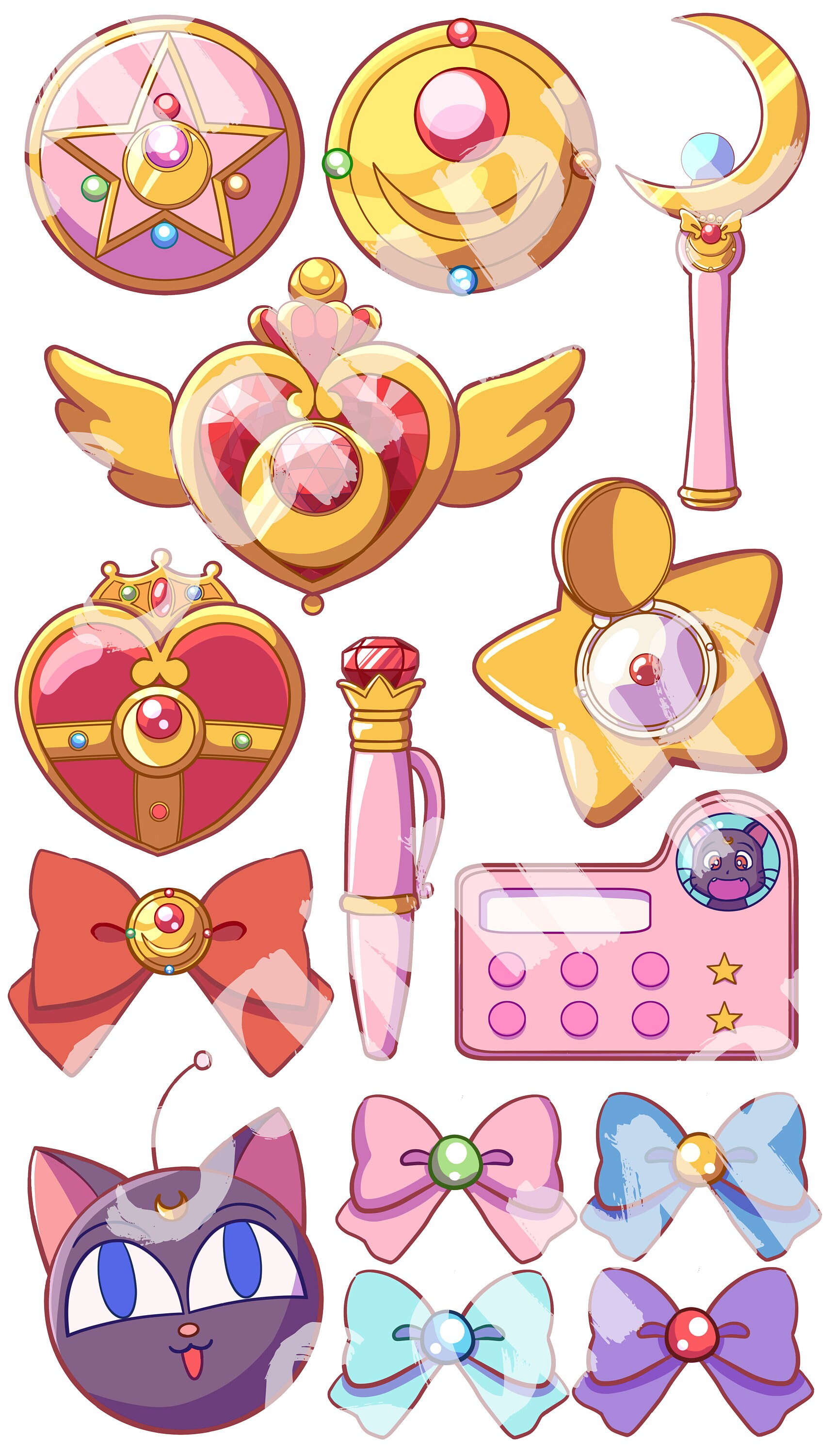 SAILOR MOON props items clipart art scrapbook print cut | Etsy