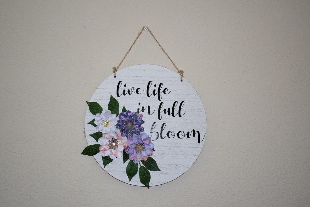 Paper Flower Sign Home Decor Welcome Sign Life Life in - Etsy