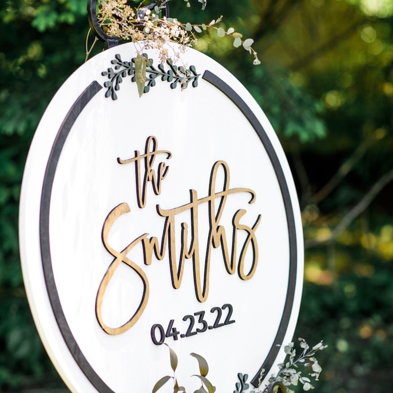 Round Wood Welcome Sign - Etsy
