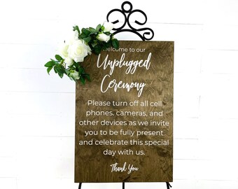 Unplugged Ceremony Sign Rustic Unplugged Wedding Sign | Etsy