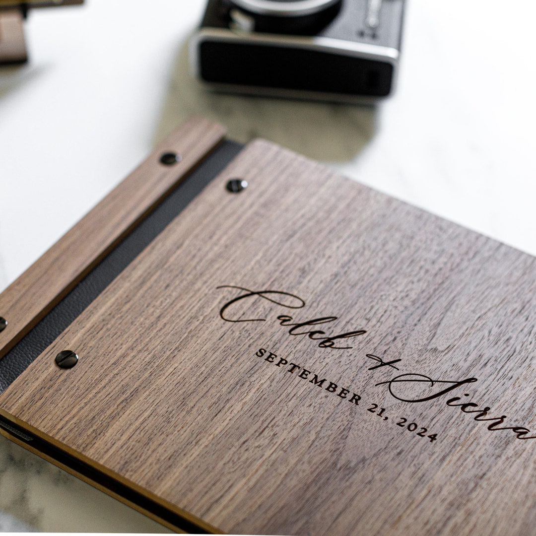 Personalized Wedding Guestbook, Wooden Wedding Guest Book, Photo Book ...