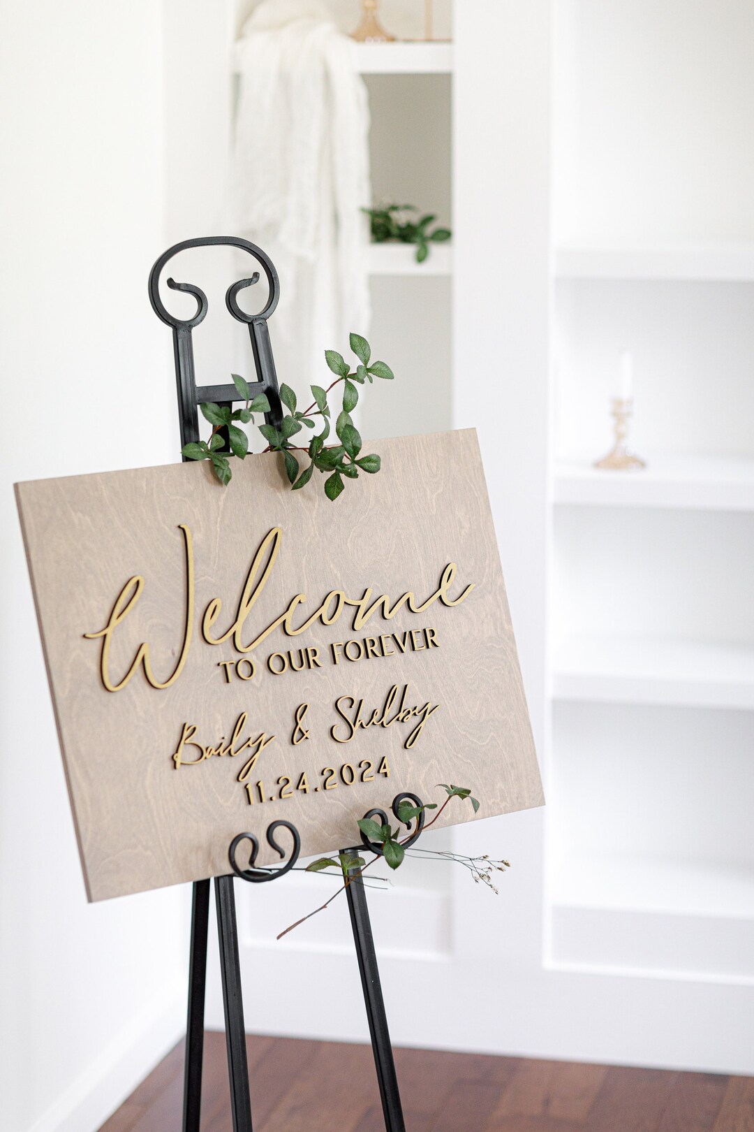 Wedding Welcome Sign, Personalized Wedding Signage, Custom 3D Wood ...