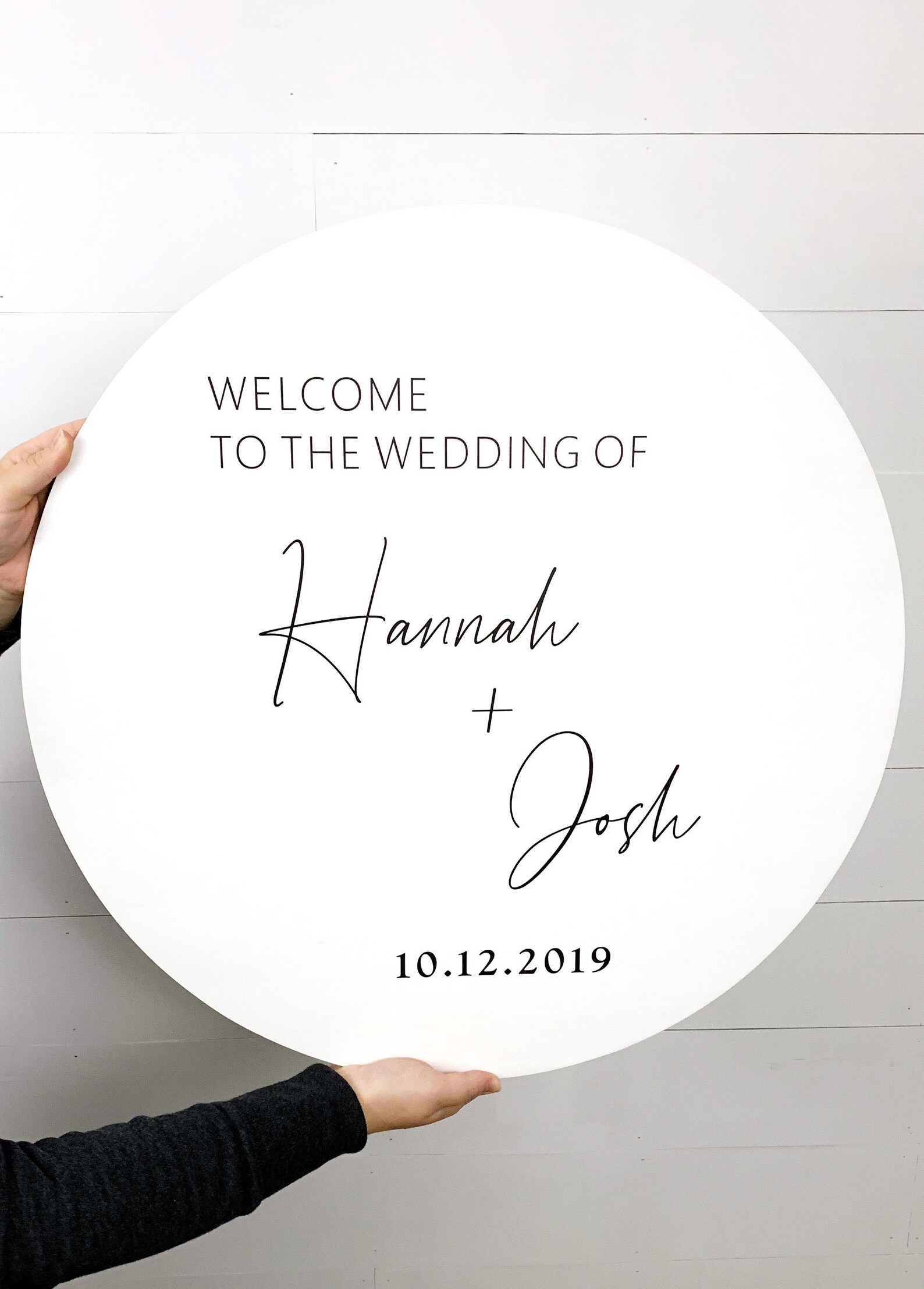 Round Wedding Welcome Sign Custom Wedding Name Circle Sign - Etsy